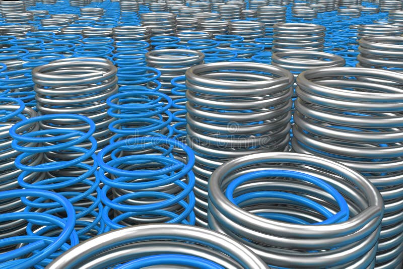 Metal and Plastic Springs and Coils Stock Illustration - Illustration ...