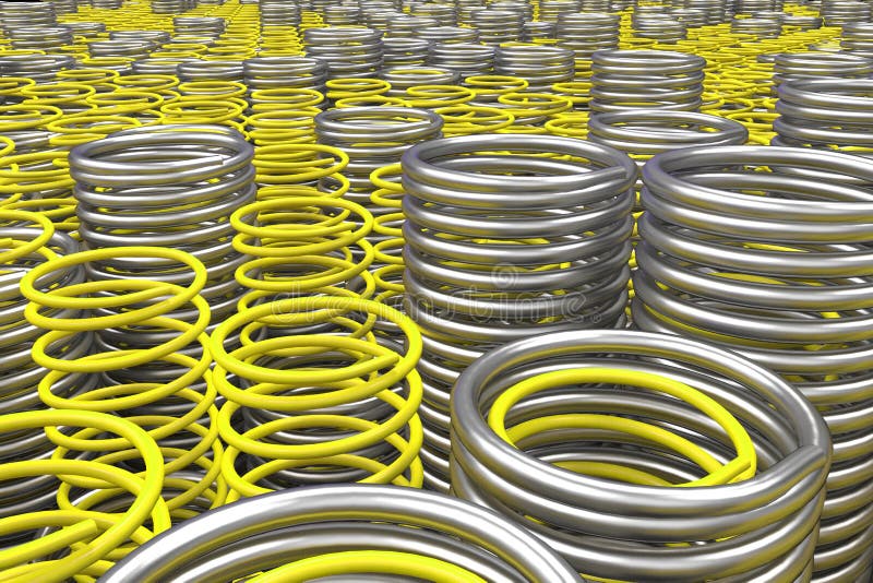 Metal and Plastic Springs and Coils Stock Illustration - Illustration ...