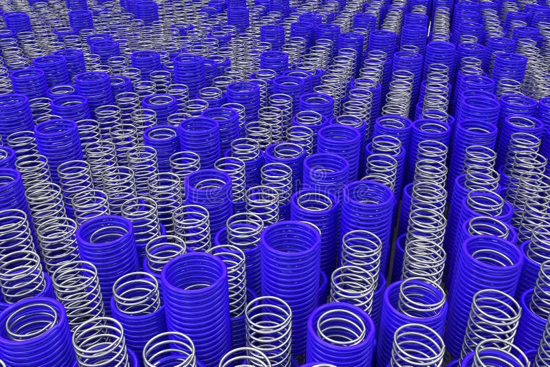 Metal and Plastic Springs and Coils Stock Illustration - Illustration ...