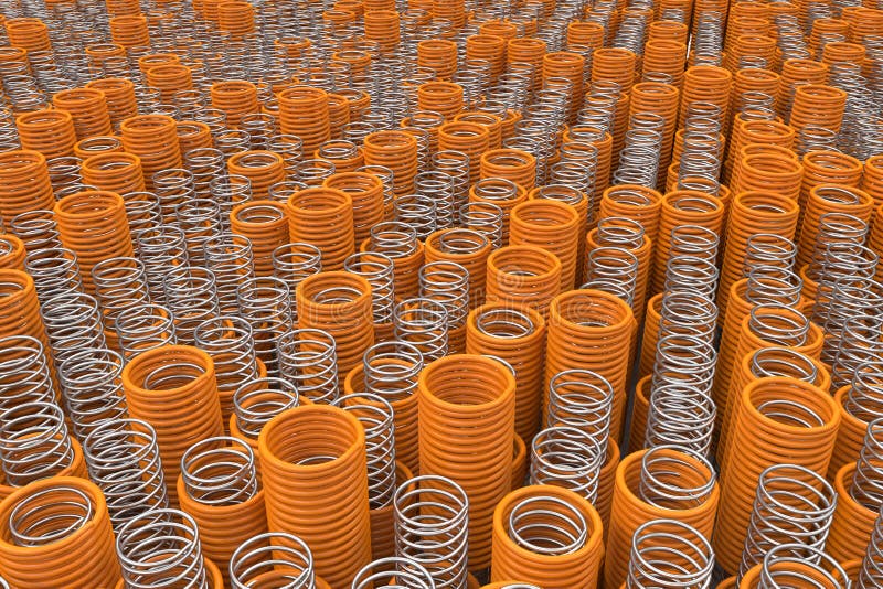 Metal and Plastic Springs and Coils Stock Illustration - Illustration ...