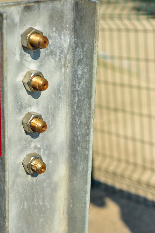Metal Plate with Bolts stock photo. Image of line, hawser - 43435970