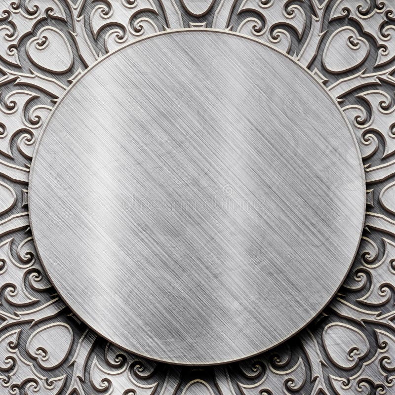 Metal Plate with Carved Pattern Stock Illustration - Illustration of ...