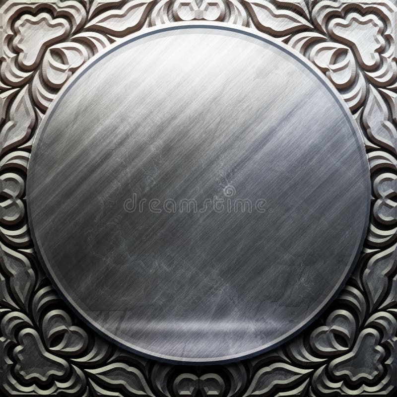 Metal Plate with Carved Pattern Stock Illustration - Illustration of ...