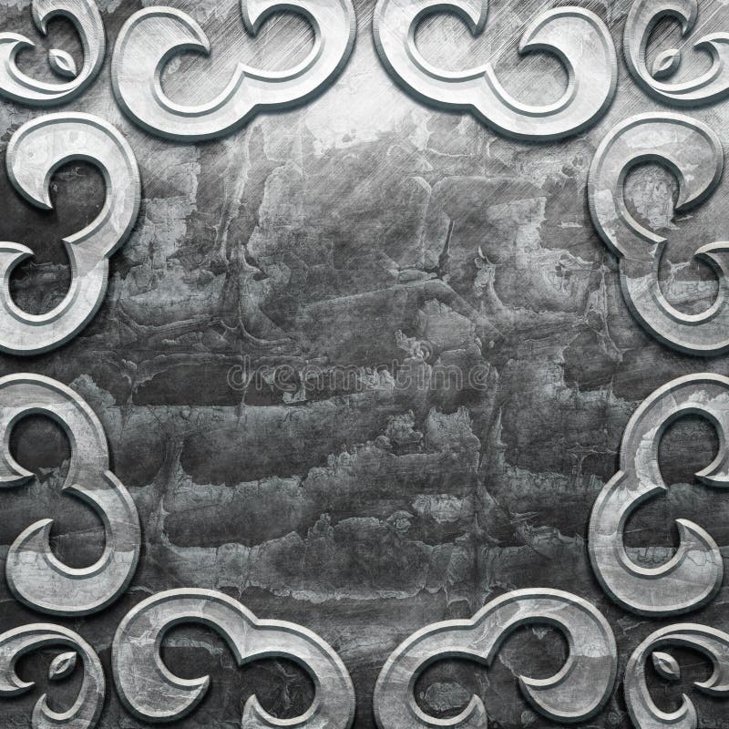 Metal Plate with Carved Pattern Stock Photo - Image of card, frame ...