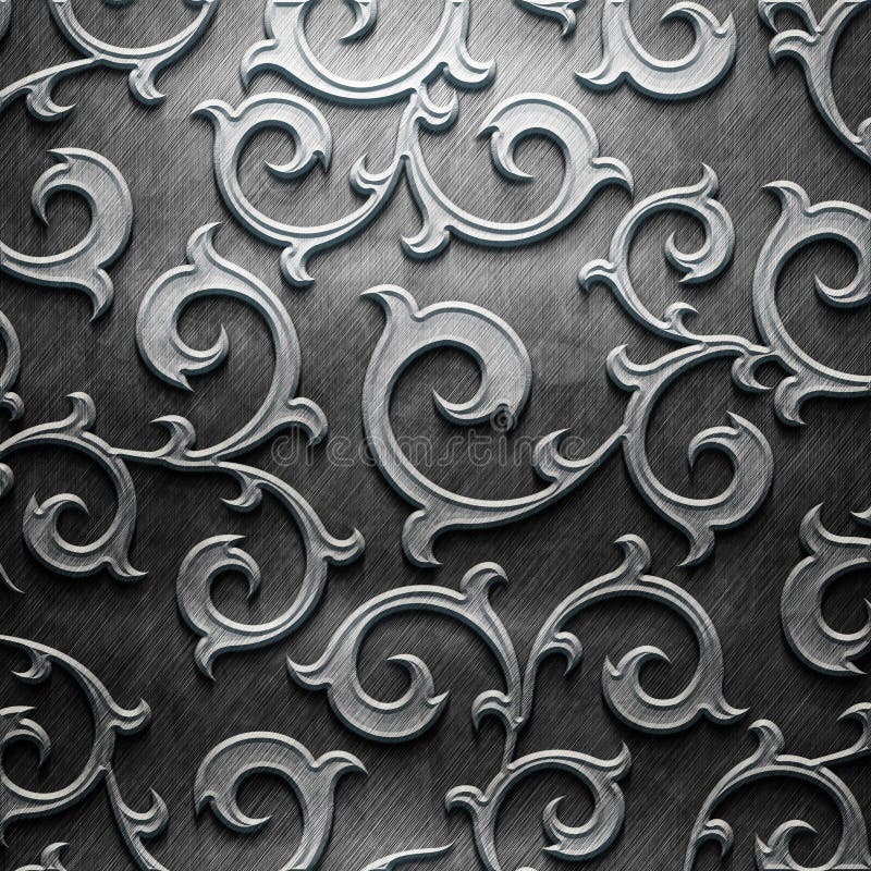 Metal Plate with Carved Pattern Stock Photo - Image of aluminum ...