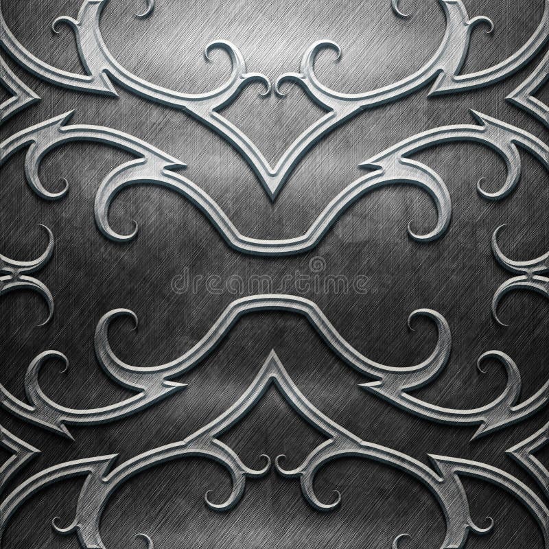 Metal Plate with Carved Pattern Stock Illustration - Illustration of ...