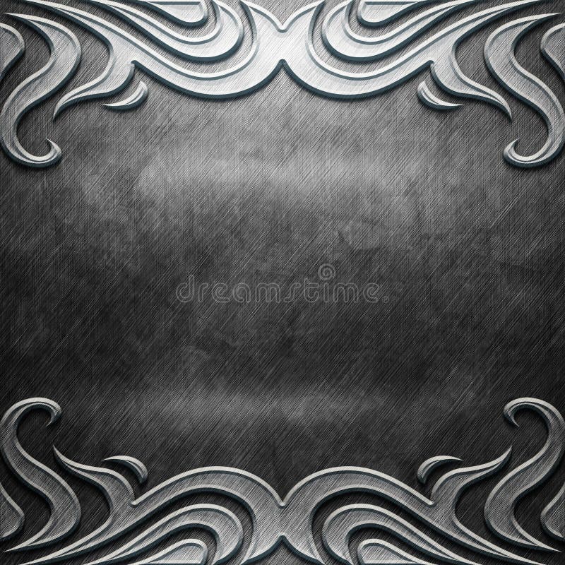Metal Plate with Carved Pattern Stock Illustration - Illustration of ...