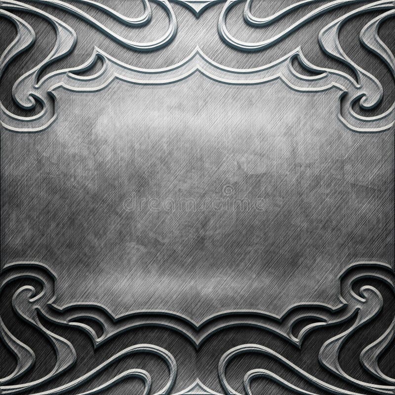 Metal Plate with Carved Pattern Stock Illustration - Illustration of ...