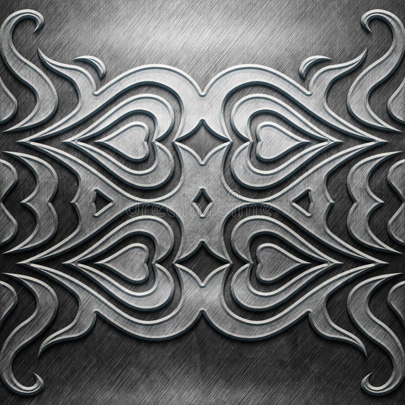 Metal Plate with Carved Pattern Stock Illustration - Illustration of ...