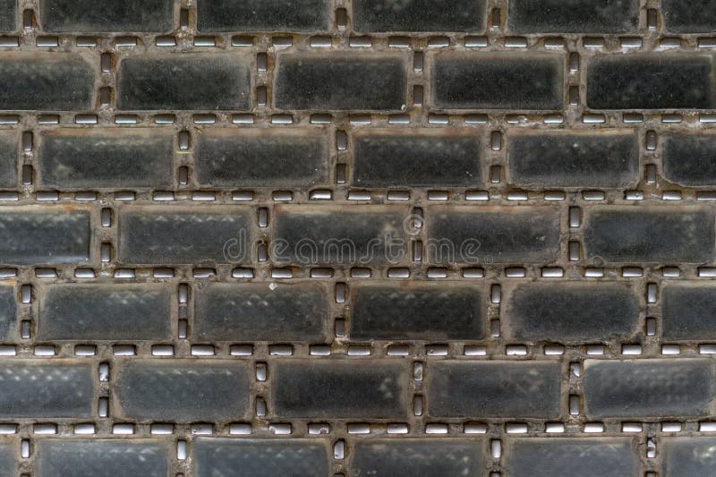 A Metal Plate with Carved Rectangular Holes As a Background Stock Image ...