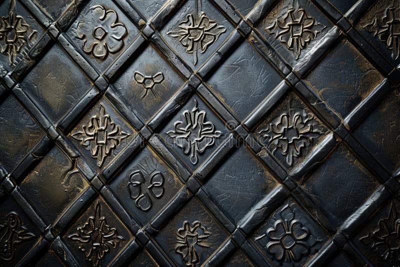 Metal Plate with Embossed of Square Designs Stock Illustration ...