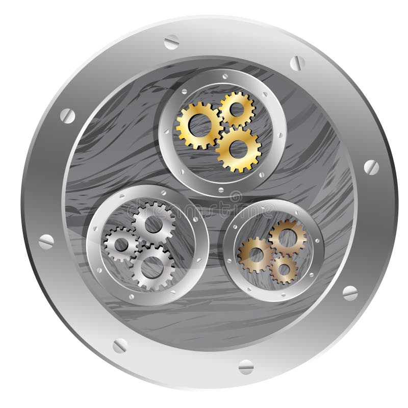 Metal Plate and Gears Background Stock Vector - Illustration of ...