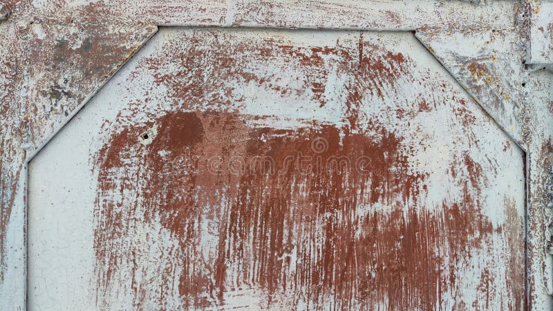 A Metal Plate with Red Rust and White Paint. Background and Texture ...