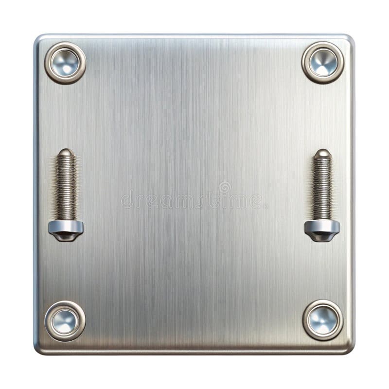 Metal Plate with Screws Isolated on White Background Stock Illustration ...