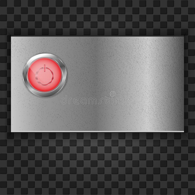 Metal Plate with Start Button Stock Vector - Illustration of background ...