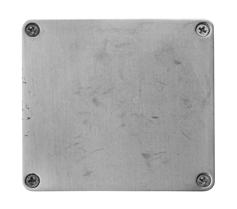 Grunge Steel Metal Plates Set with Rivets Isolated Stock Image - Image ...