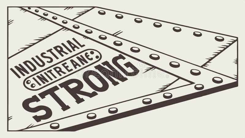 Metal Plate with Strong Text, Industrial Strength and Durability Vector ...