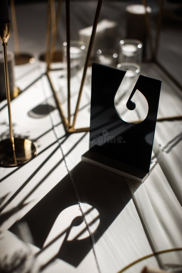 Metal Plate with Table Number at the Wedding Party Stock Photo - Image ...