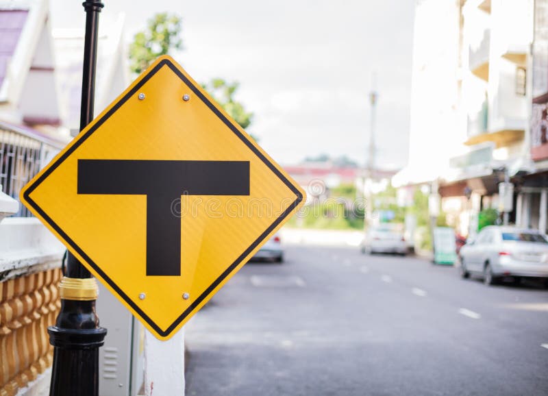 Intersection with Minor Side-road on the Right Sign Stock Image - Image ... Intersection with Minor Side-road on the Right Sign Stock Image - Image ...