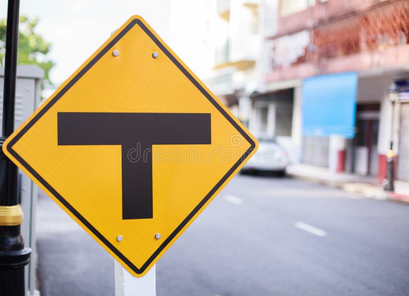 Metal Plate Traffic Sign: Intersection, Three Way Junction, Split ...