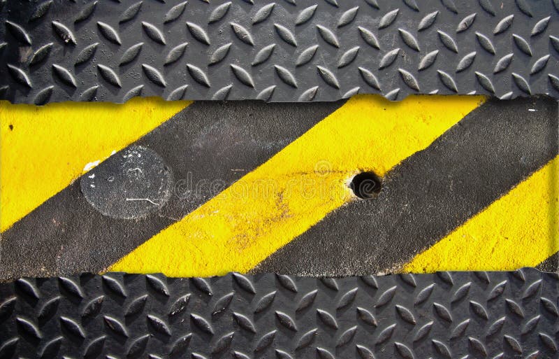 Metal Plate with Warning Strip Stock Image - Image of layout, industry ...