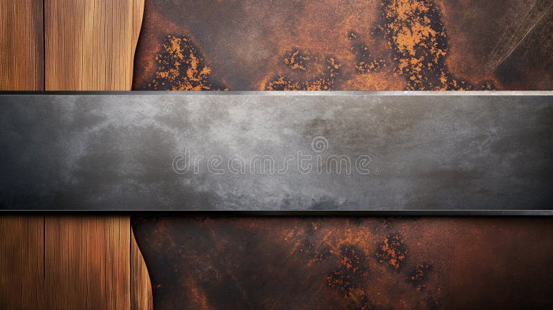 A Metal Plate with a Wooden Border Stock Illustration - Illustration of ...