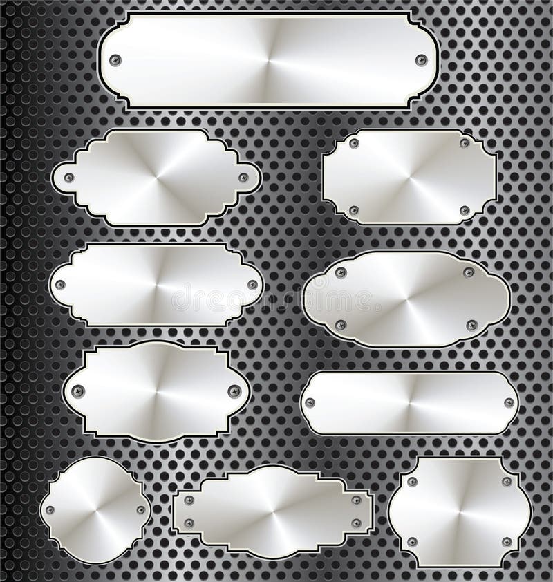 Metal plates collection stock illustration. Illustration of banner ...