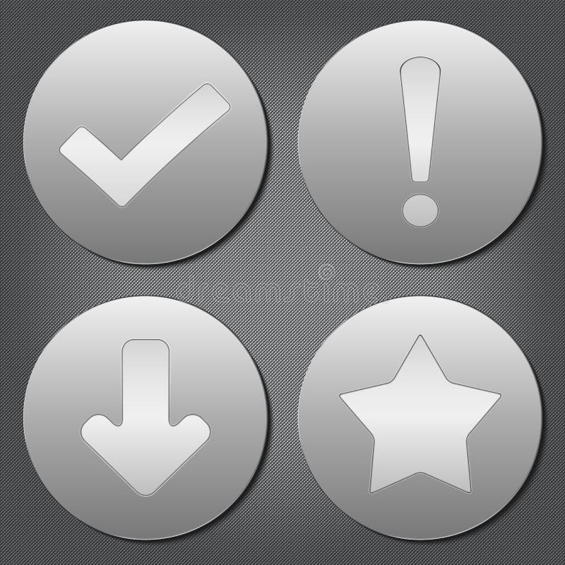 Metal plates with icons stock illustration. Illustration of carbon ...