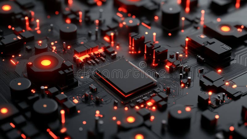 Metal Plates and Particles Form an Abstract Background for High-tech ...