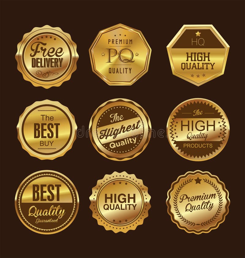 Metal Plates Premium Quality Golden Collection Stock Illustration ...