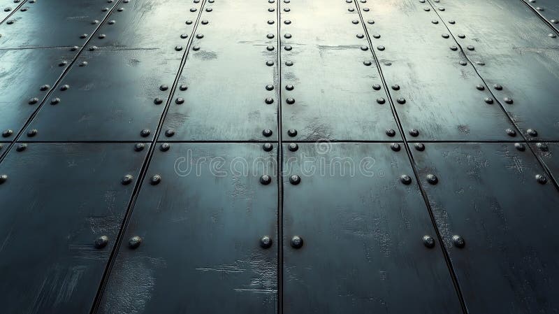 Metal Plates with Rivets Creating a Textured Industrial Surface Stock ...
