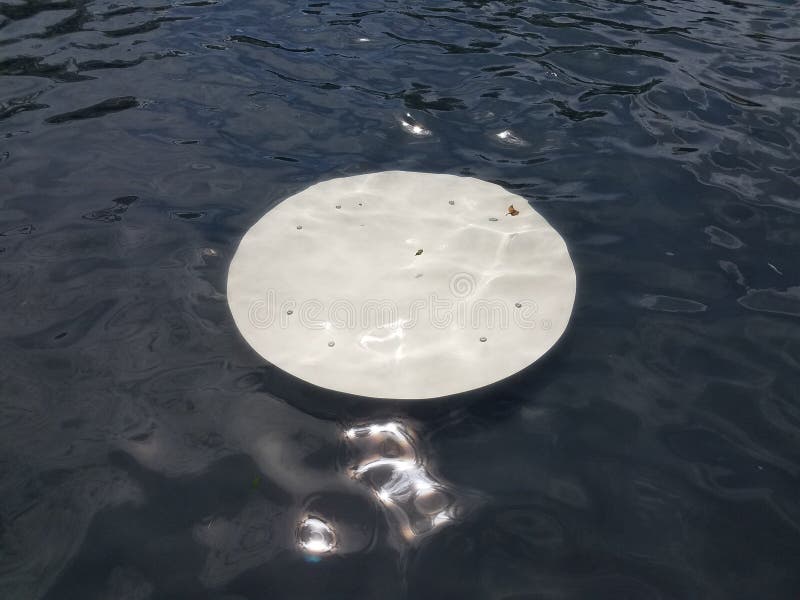 Metal Platform in Water with Reflection Stock Photo - Image of water ...