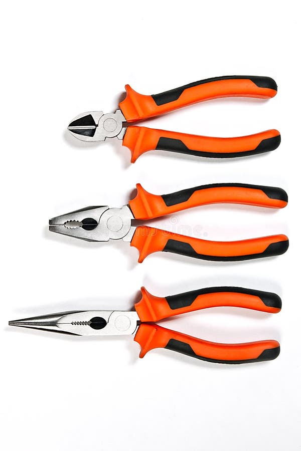 Metal Pliers Isolated on White Background, Work Tool for Engineer Stock ...