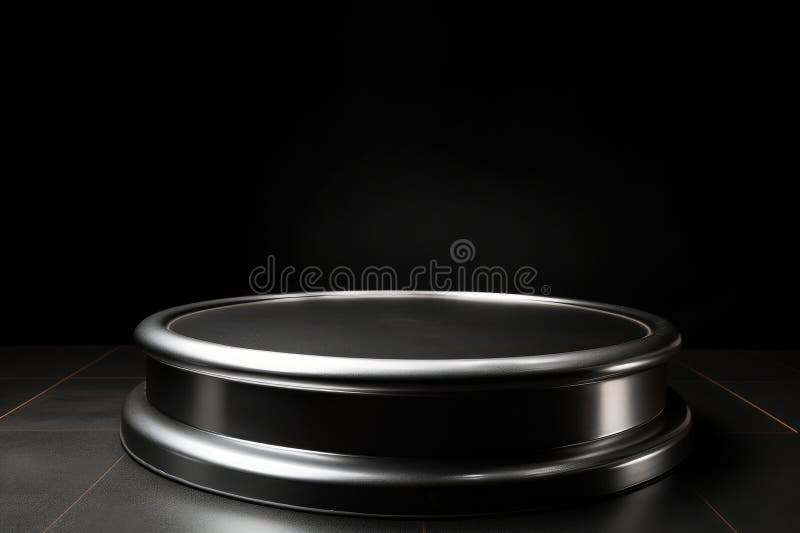 A Metal Podium with a Circular Base. Generative AI Stock Image - Image ...