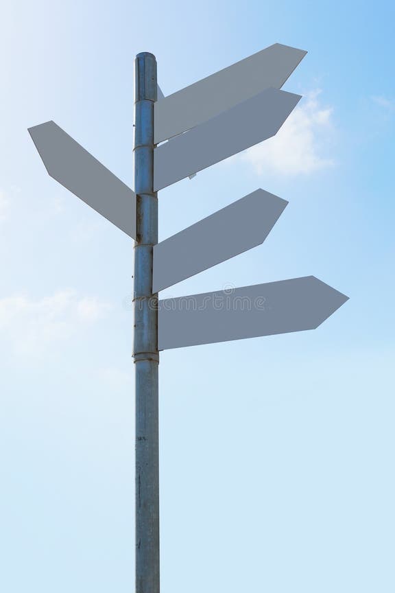 Metal Pointer on the Blue Sky Stock Photo - Image of notice, metal ...