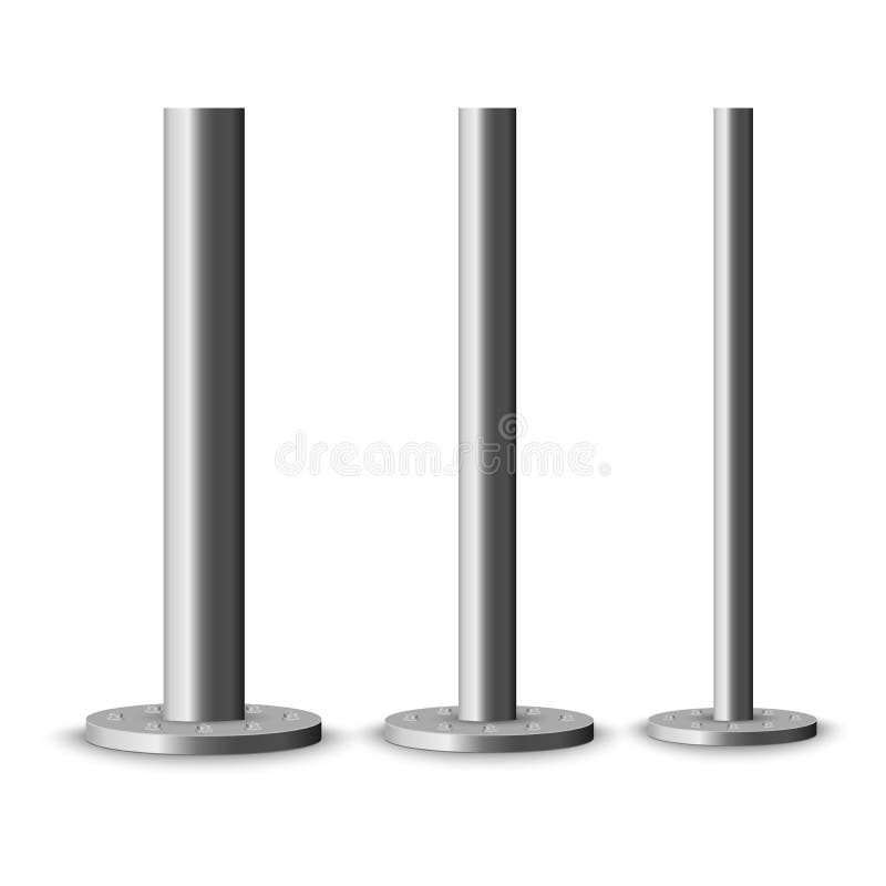 Set metal columns. stock illustration. Illustration of mockup - 202575320