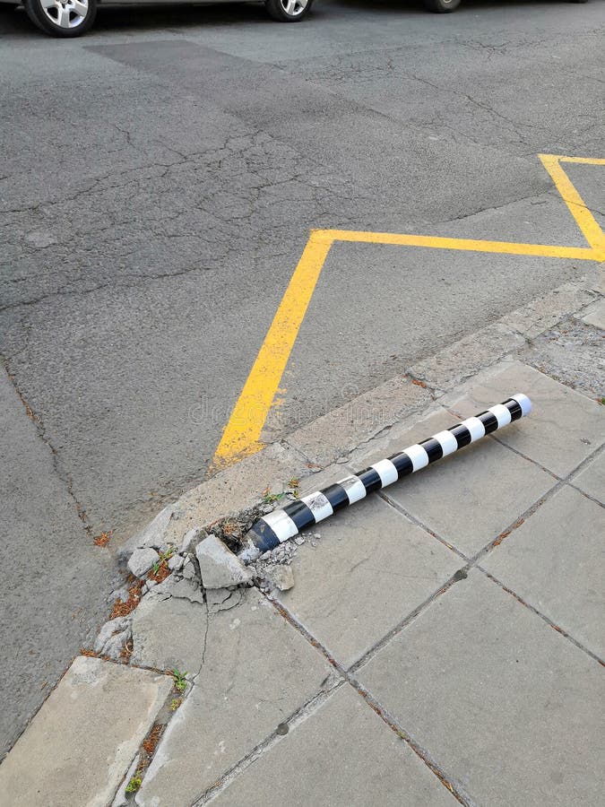 A Metal Pole is Lying at the Intersection, As a Result of an Accident ...