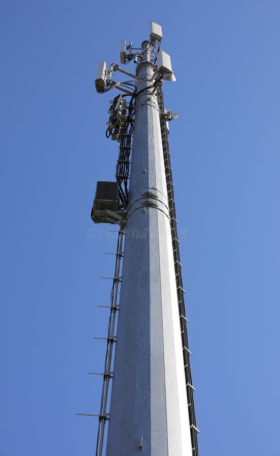 Metal Pole with Mobile Phone Repeaters for Receiving Data and Ph Stock ...