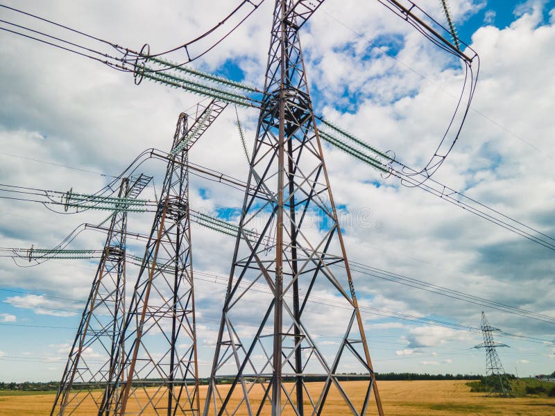 Metal Poles High Voltage Power Lines. High Voltage Pole, High Voltage ...