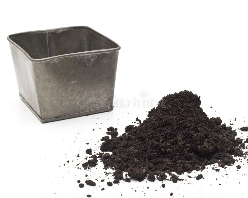 Metal pot and soil stock image. Image of growth, environment - 13003119