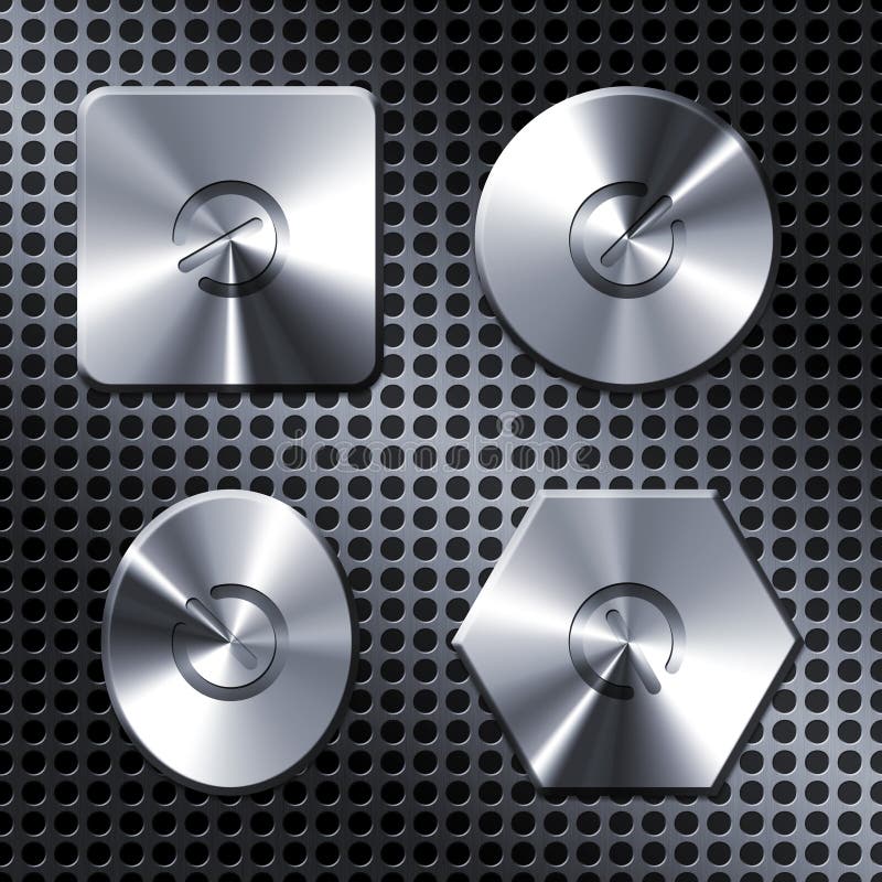 Metal power button stock illustration. Illustration of press - 40086520