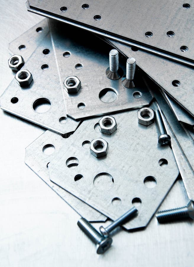 Metal Preparations And Fixing Elements On The Stock Image - Image of ...