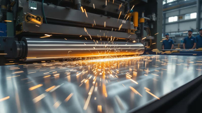 Metal Processing Sparks Close-Up, Generative Ai Stock Illustration ...