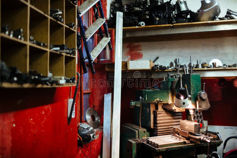 Metal Processing Workshop stock photo. Image of work - 93685954