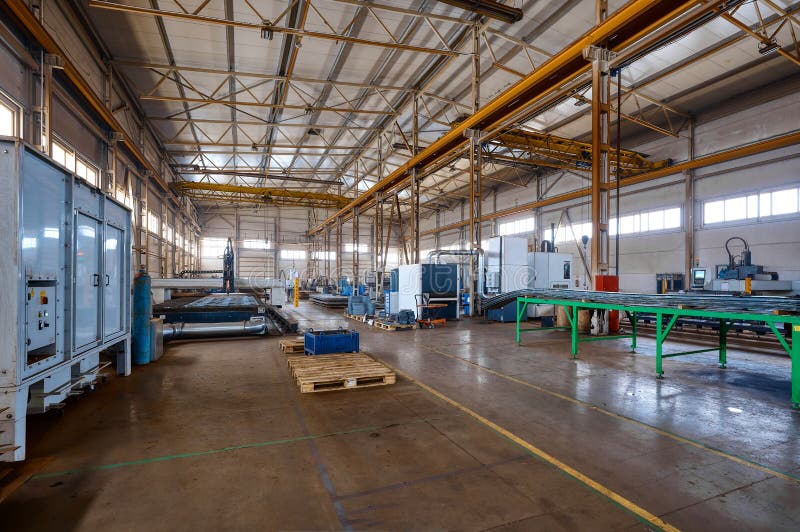 Metal Processing Workshop with Machine Tools at Plant Stock Photo ...