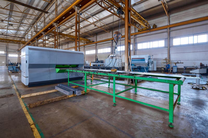 Metal Processing Workshop with Machine Tools at Plant Stock Photo ...