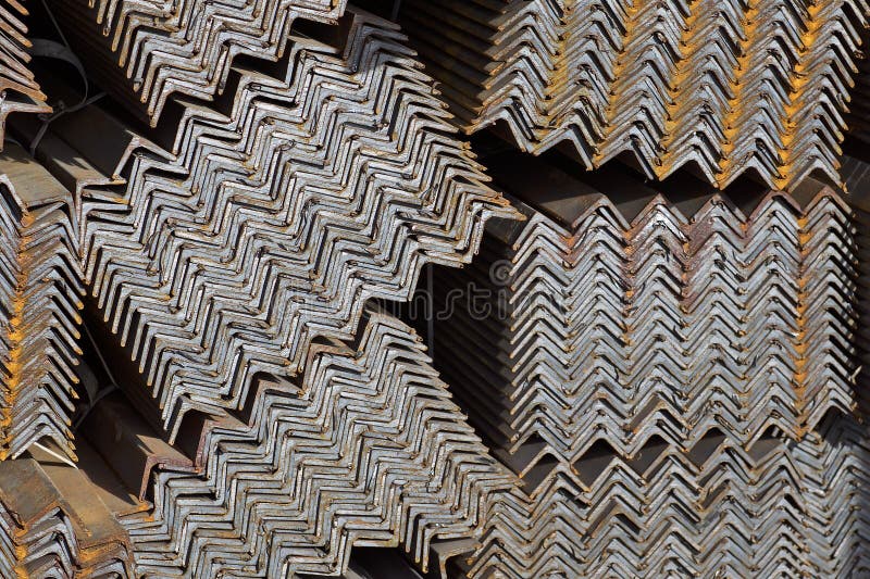 Metal Profile Angle in Packs at the Warehouse of Metal Products Stock ...