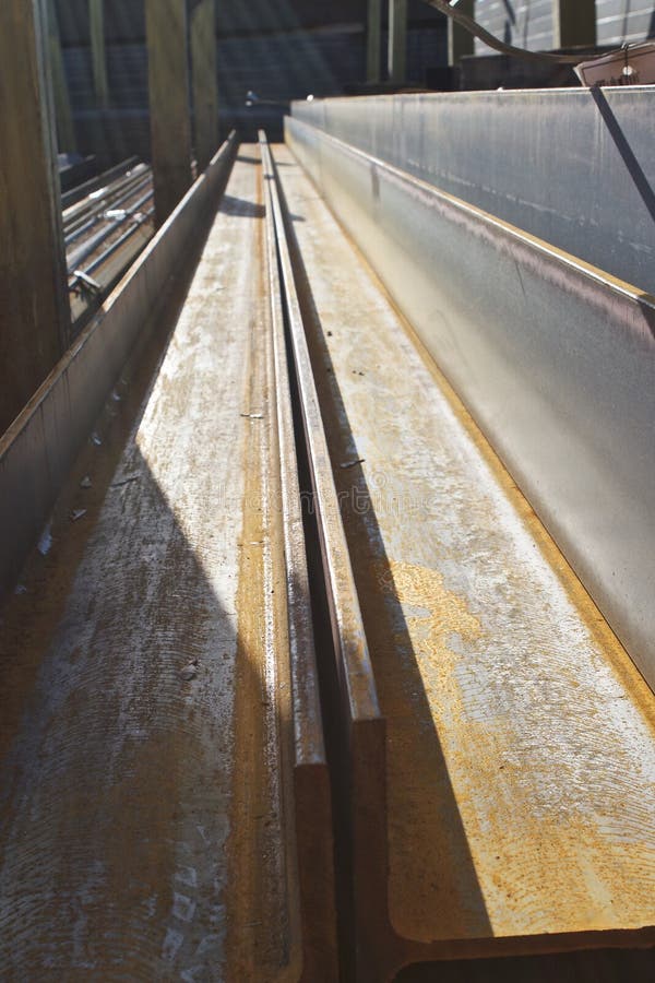 Metal Profile Beam in Packs Stock Photo - Image of products, warehouse ...