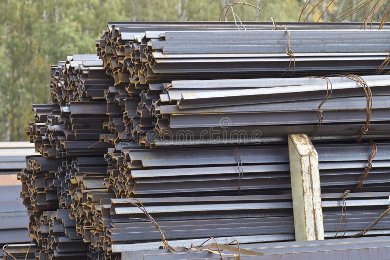 Metal Profile Beam in Packs Stock Photo - Image of profile, balk: 128854700