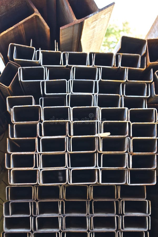 Metal Profile Channel in Packs Stock Photo - Image of store, rolling ...
